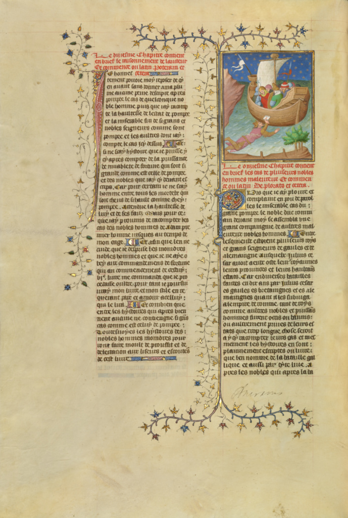 Julius Caesar, Escaping from the Island of Pharos, Swims to a Boat ...